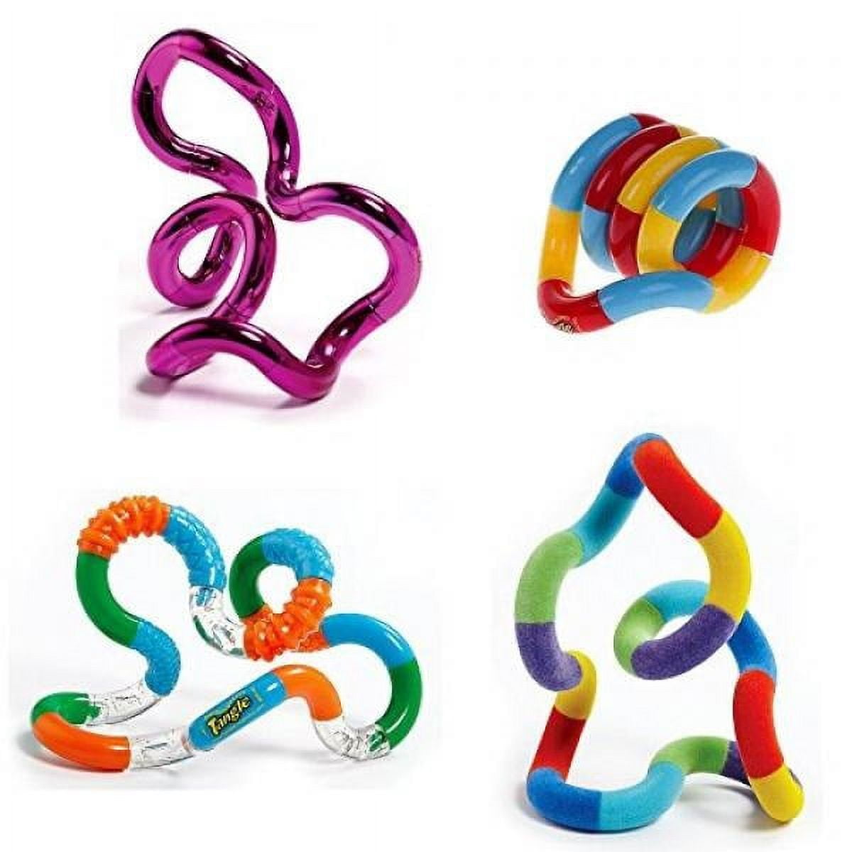 Tangle Jr 4 Assorted Tangles Original-Metallic-Textured-Fuzzy, Pack of ...