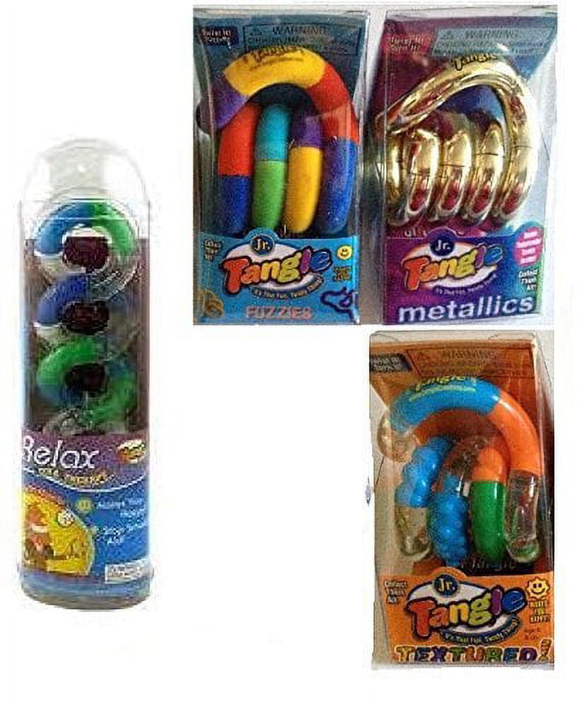Tangle Jr Set of 4 - Metallic Textured Fuzzy Relax - Walmart.com