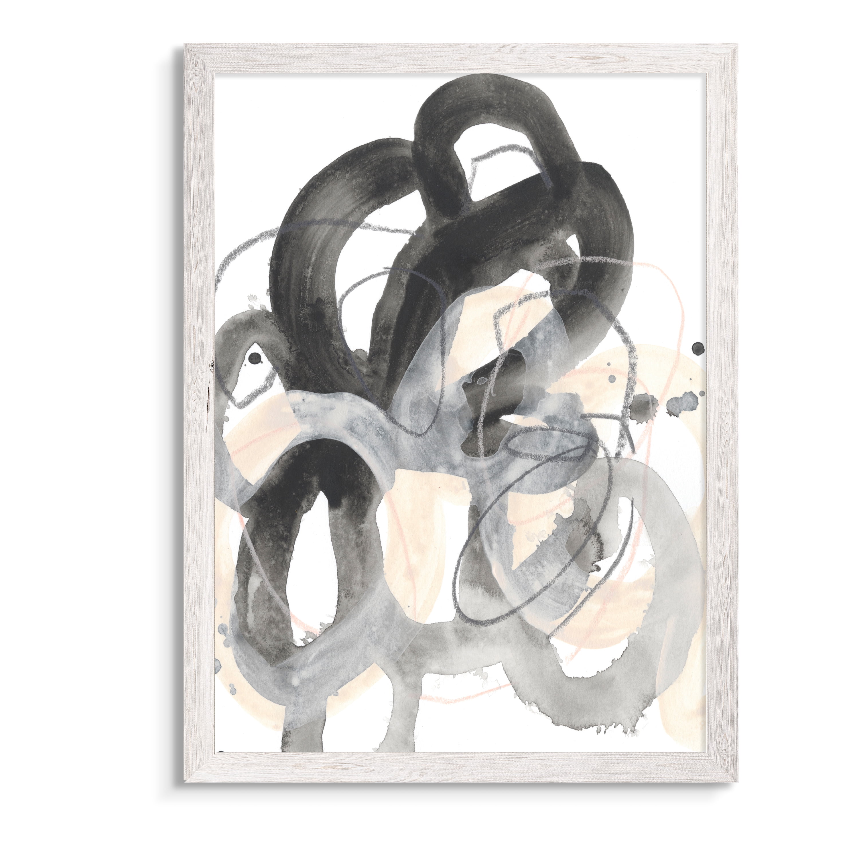 Tangled Circuit III - Barnwood Framed Canvas - 17 x 20 - White ...