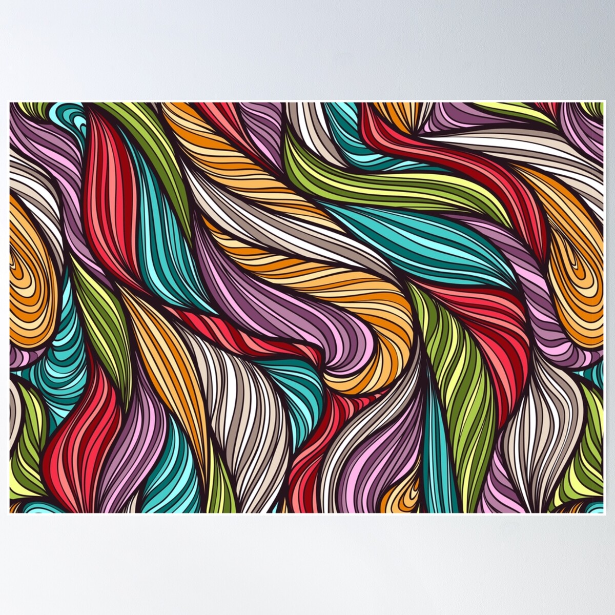 Tangled Colors Poster Wall Art, Modern Wall Decor For Living Room ...