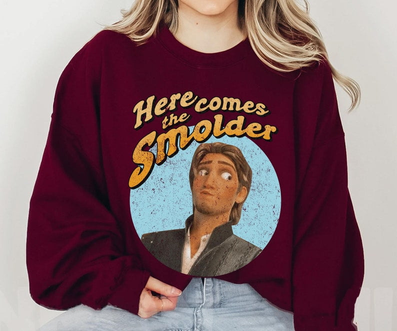 Tangled Flynn Rider Here Comes The Smolder Sweatshirt Rapunzel Disney Princess Shirt Walt Disney