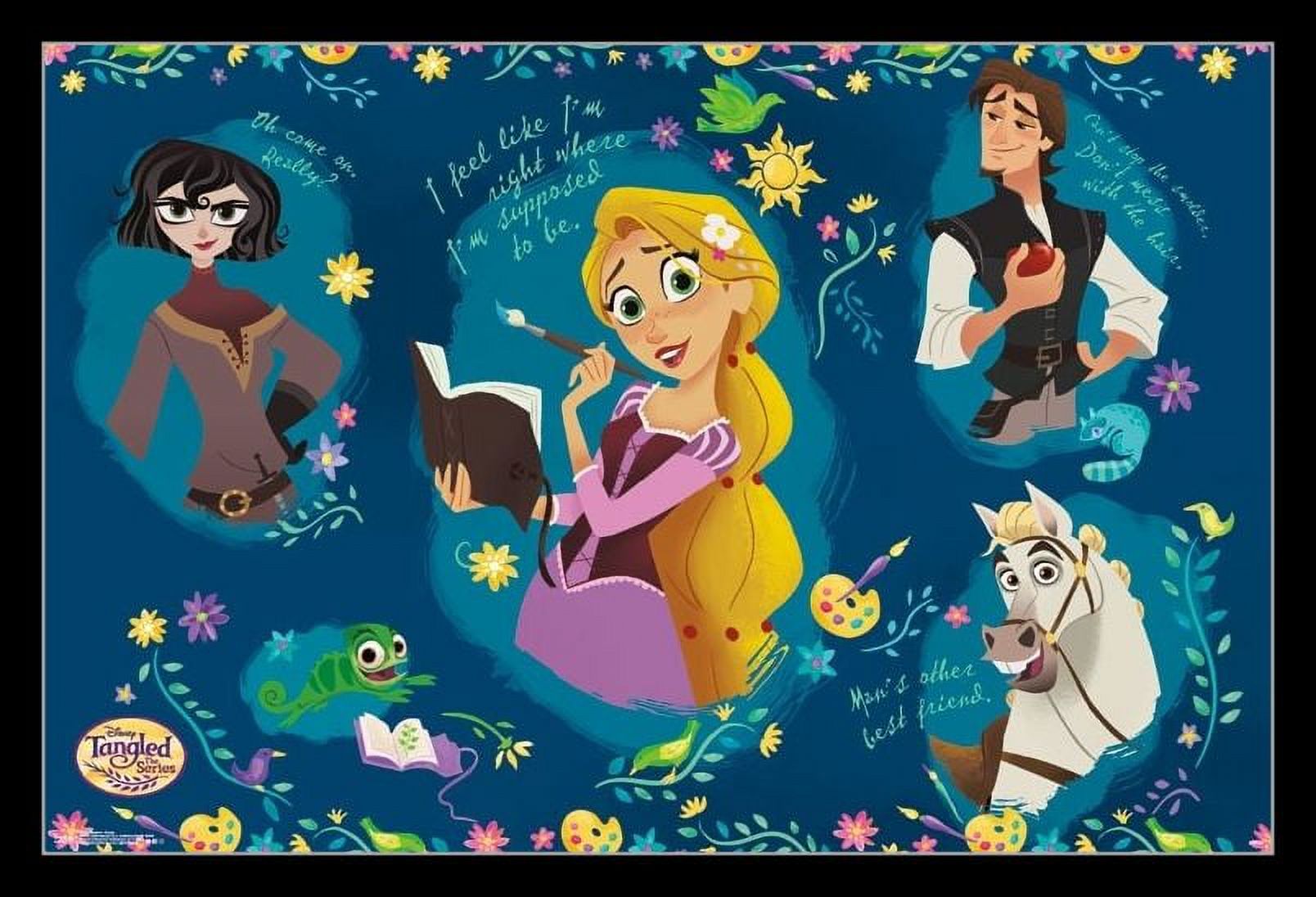 Tangled - Group Laminated & Framed Poster Print (34 x 22) - Walmart.com