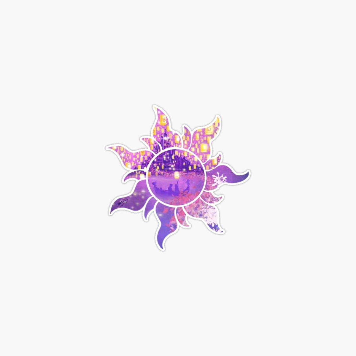 Tangled Lantern Sun Sticker, Phone Decal Water Bottle Stickers Car ...