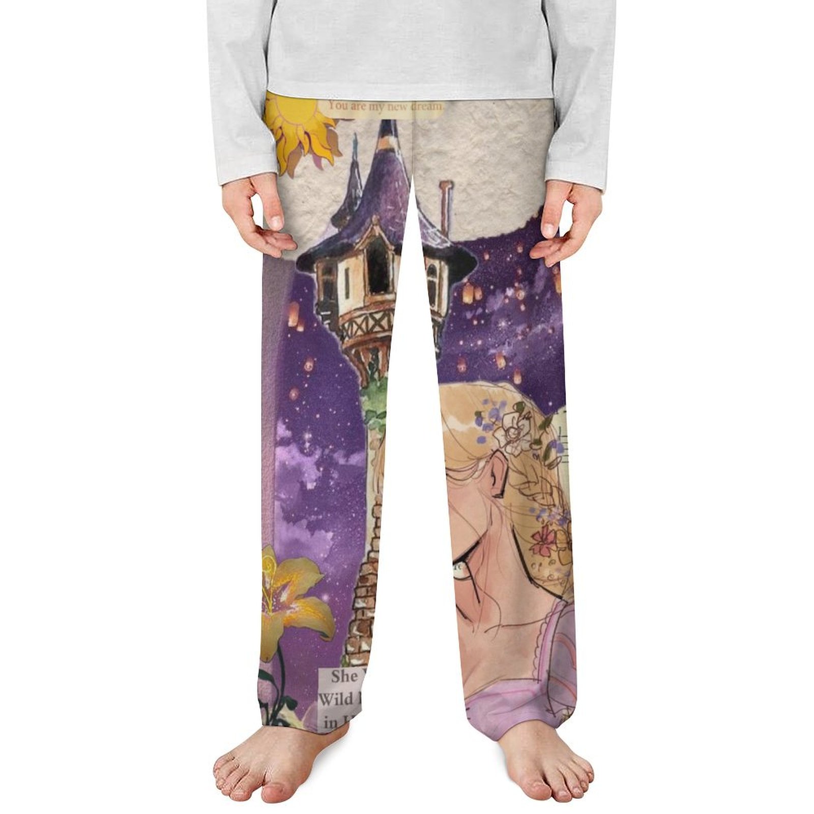 Tangled Rapunzel Pajama Pants for Gils Kids Cute Sleep Bottoms Tangled ...