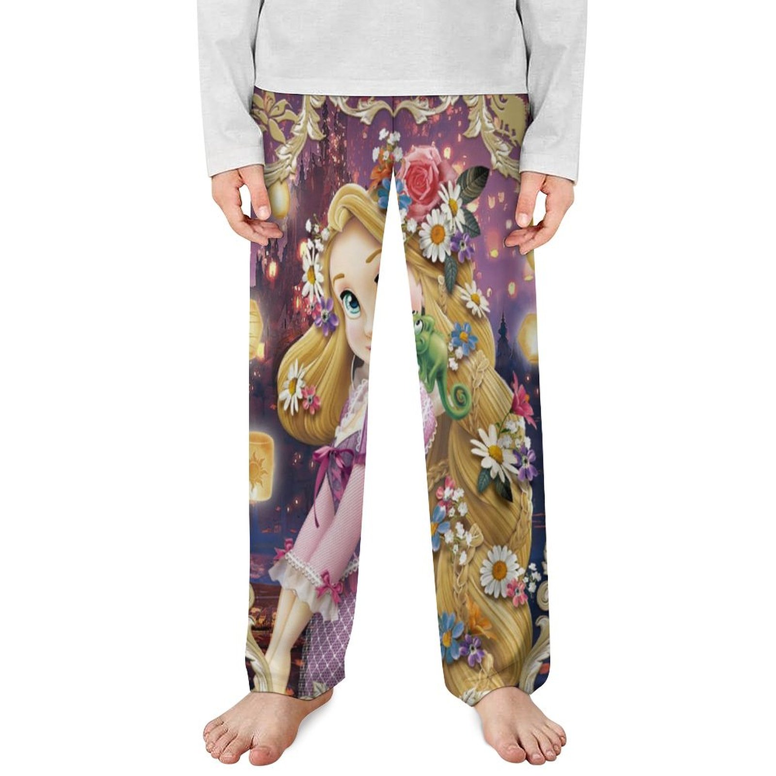 Tangled Rapunzel Pajama Pants for Gils Kids Cute Sleep Bottoms Tangled ...
