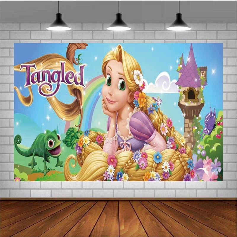 Tangled Rapunzel Princess Post Backdrop Banner Party Supplies Birthday ...