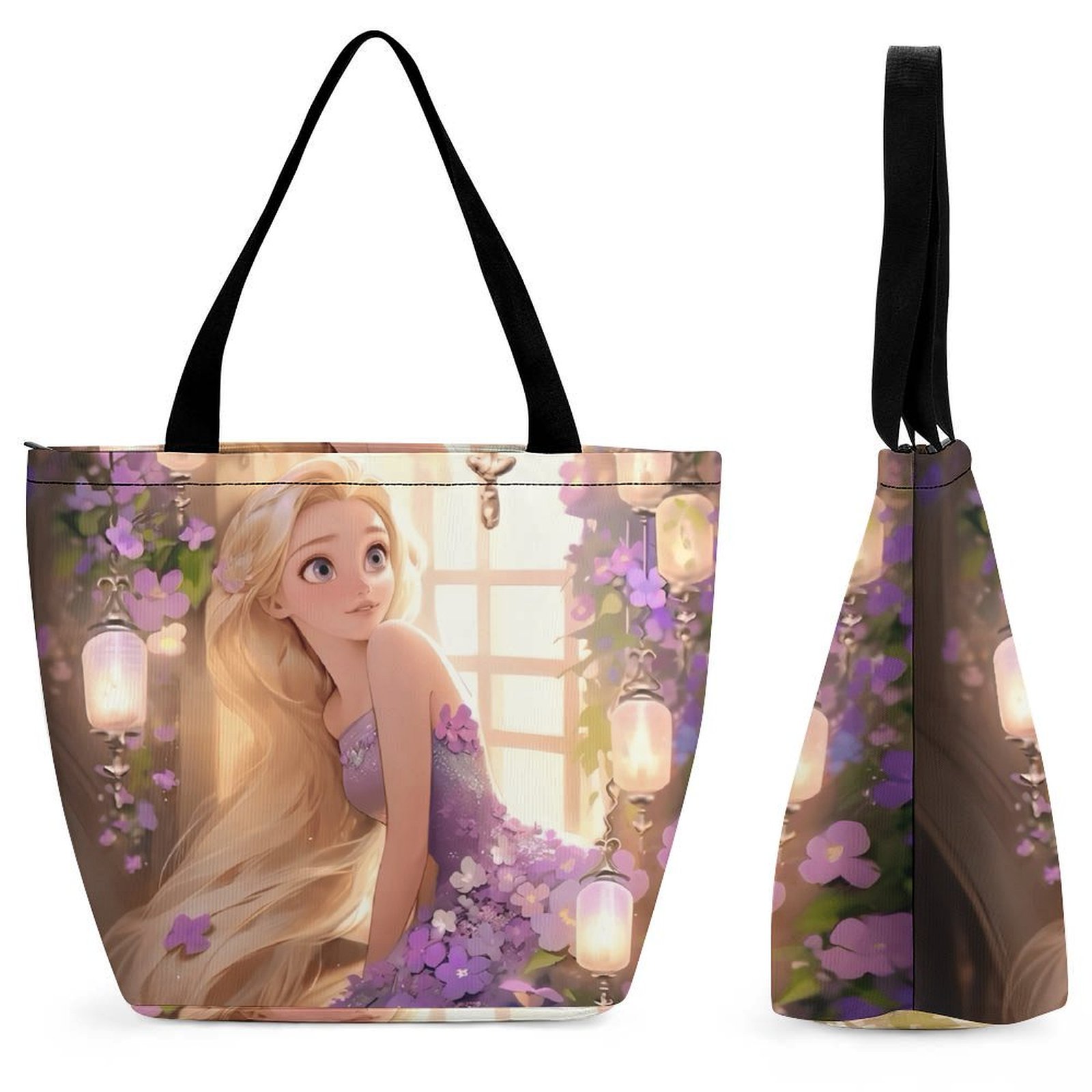 Tangled Rapunzel Shopping Bag Tote Handle, Reusable Travel Shoulder ...