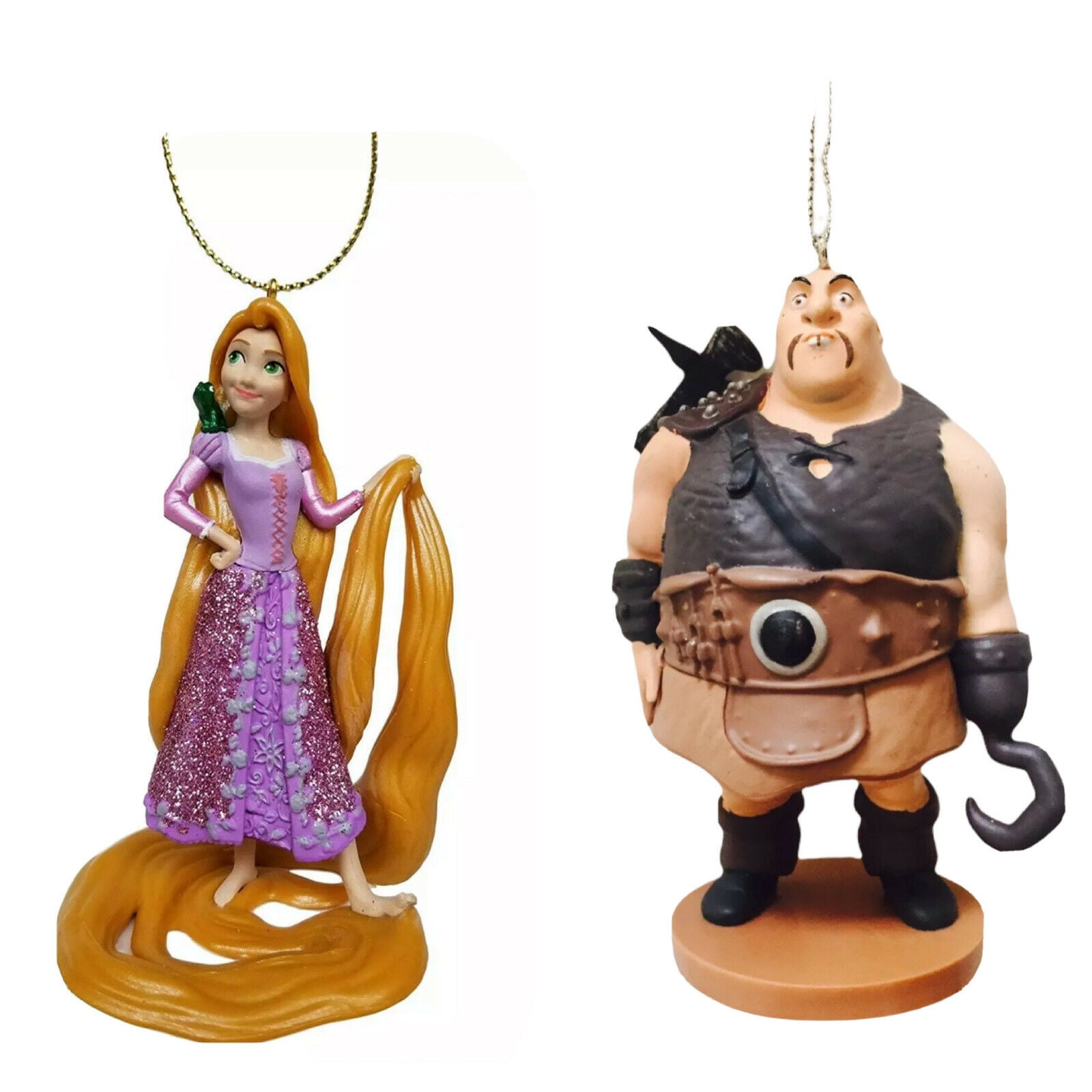 Tangled Rapunzel & Thug Ornament Set PVC Figure Figurine 3” Charm Long ...