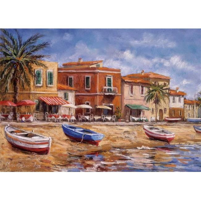 Tangletown Fine Art Beachside Cafes by Malcolm Surridge Poster Frame ...