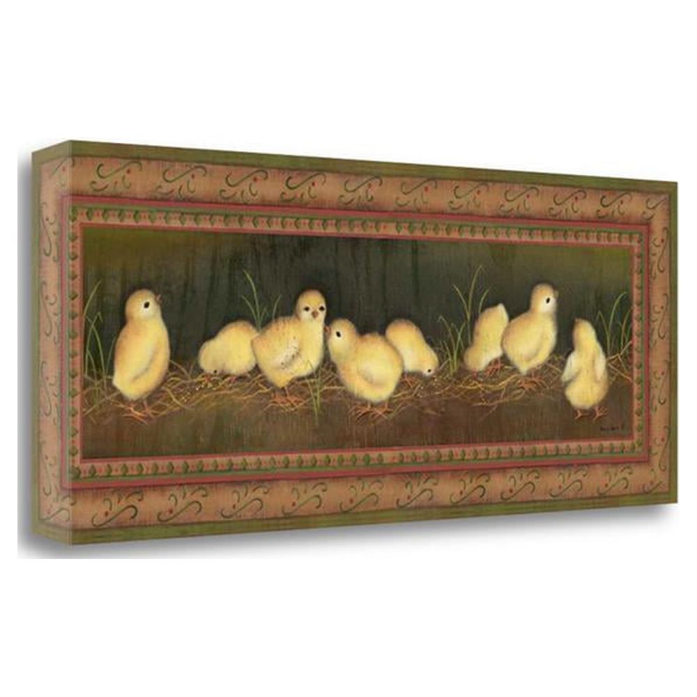 Tangletown Fine Art Eight Chicks By Kim Lewis, Gallery Wrap Canvas 16 x ...