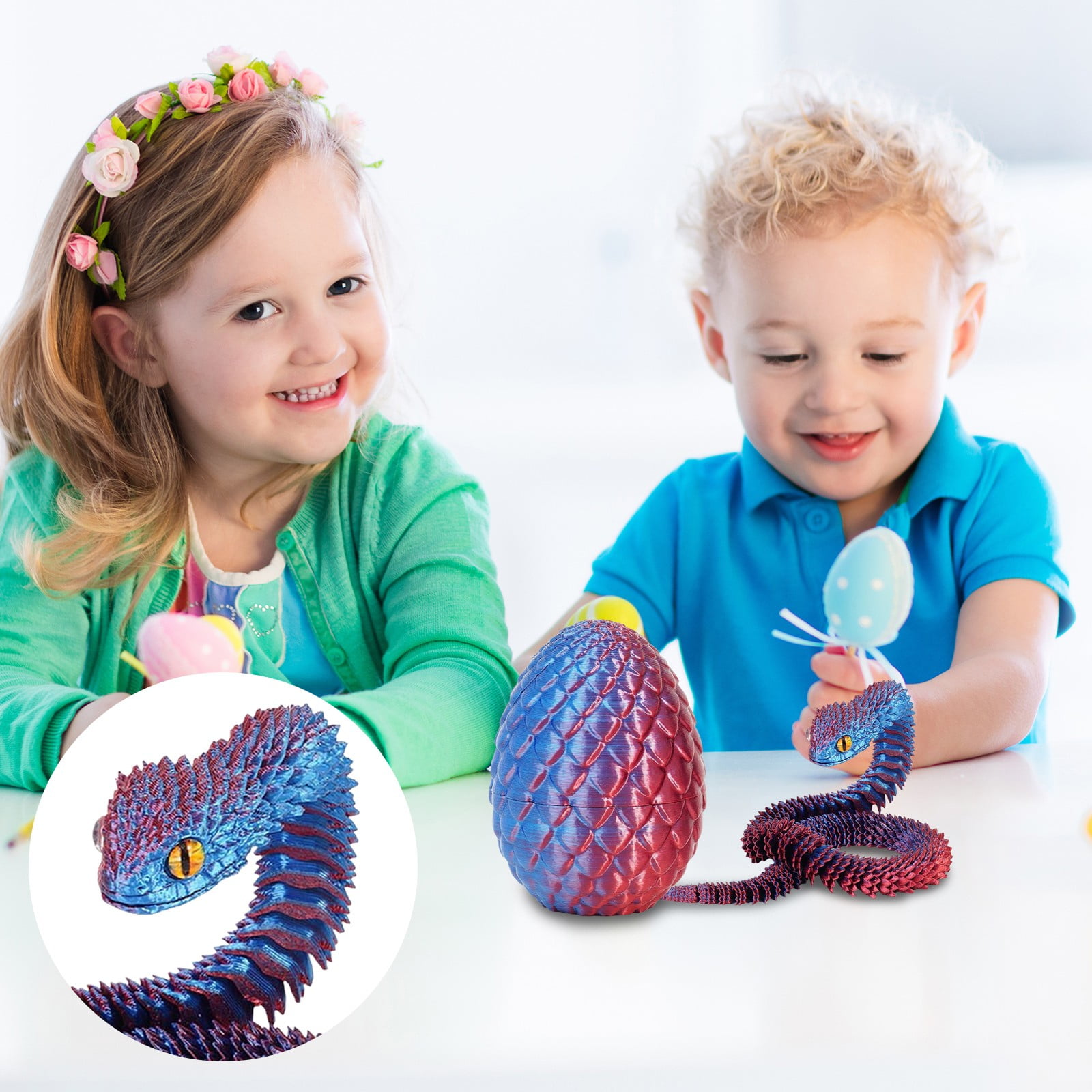 Tanglewen 3d Printed Snake Egg with Snake Inside Like Movable Snake ...