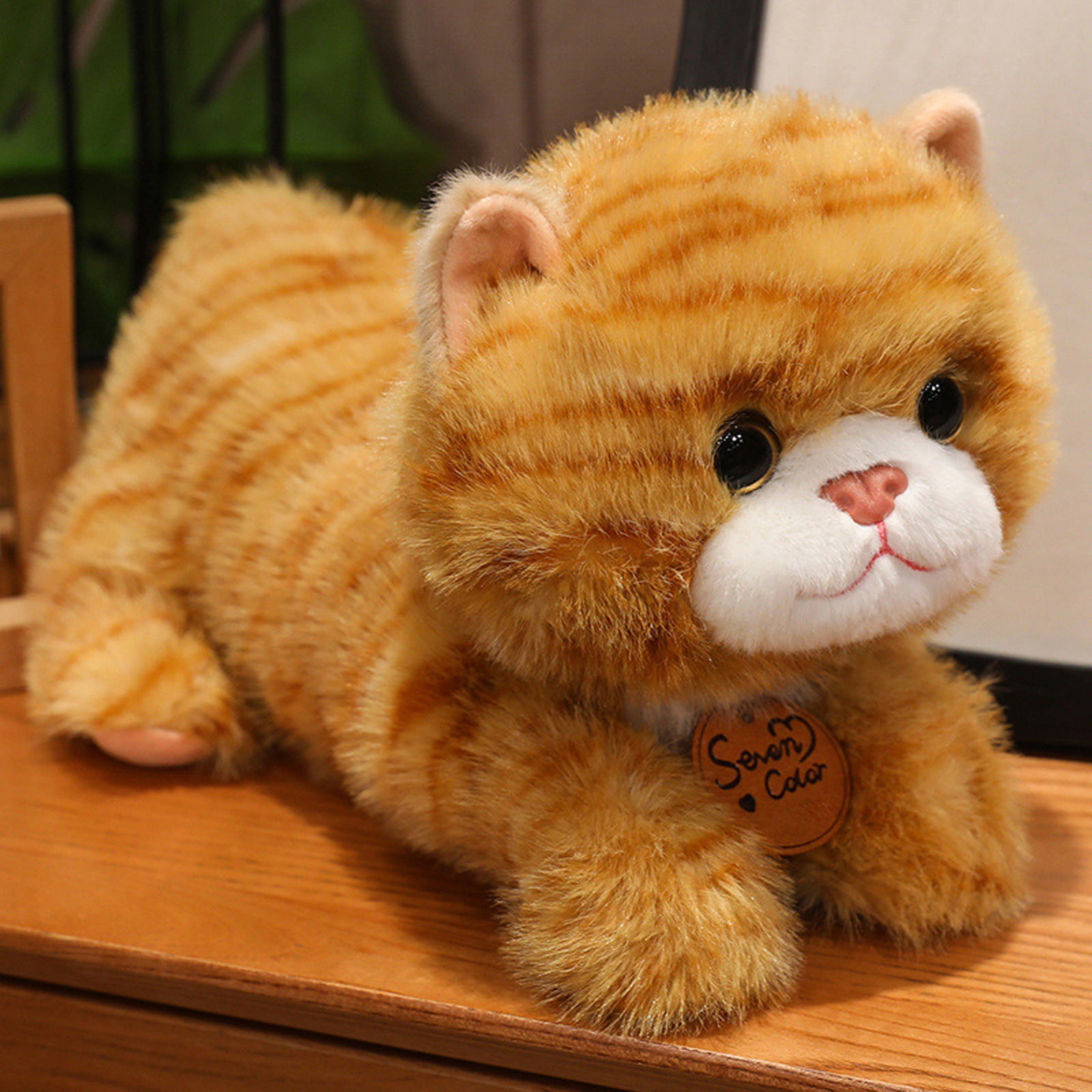 Tanglewen® Adorable Tabby Cat Stuffed Animal Lie Prone Posture - Cute ...