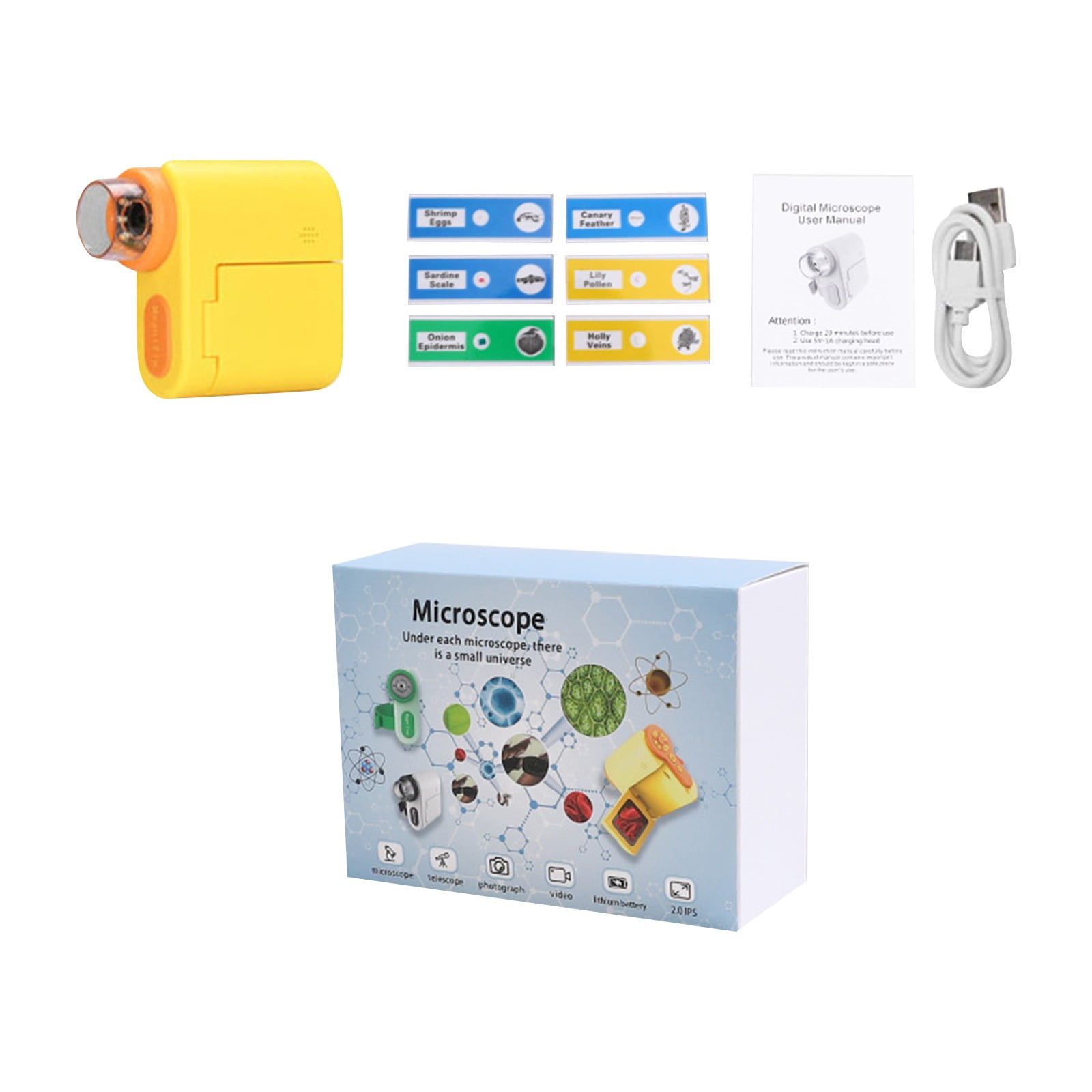 Tanglewen Digital Microscope - 2" Lcd Screen Microscope For Kids And ...