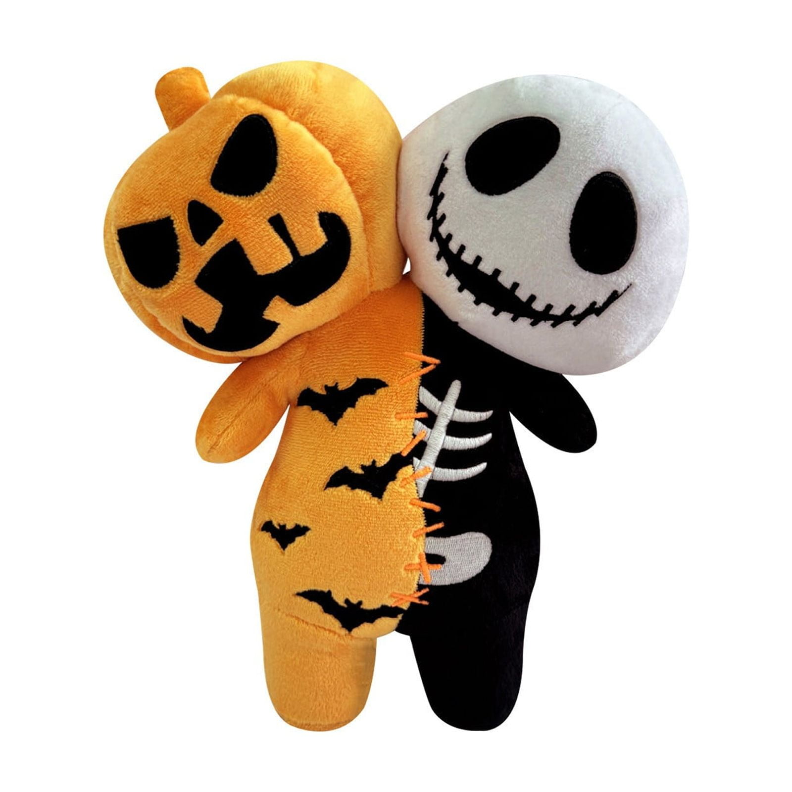Tanglewen Halloween Pumpkin Skeleton Plush Toy – Cute Jack-o' and Skull ...