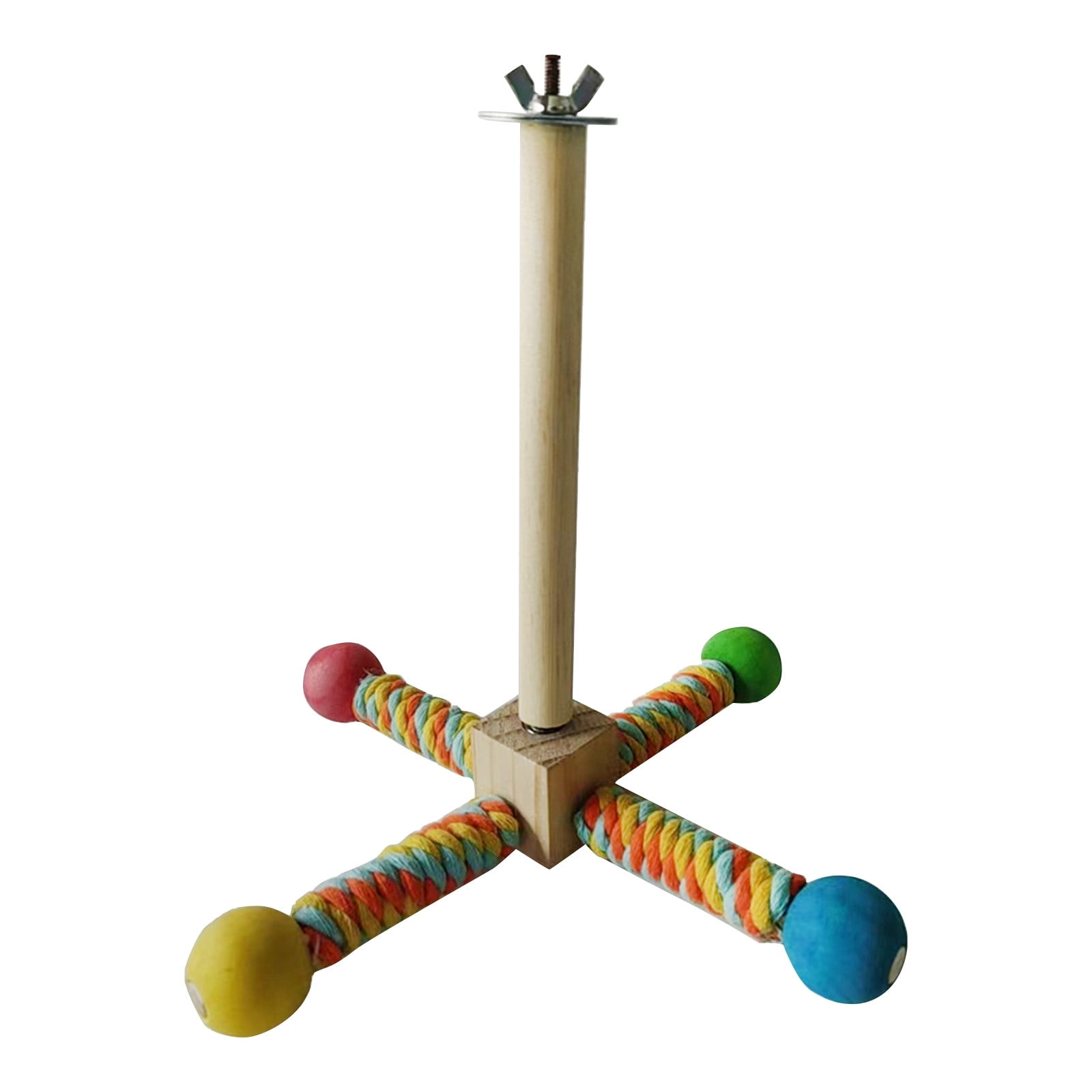 Tanglewen Spinning Bird Perch Stand Toy Natural Wood Interactive ...