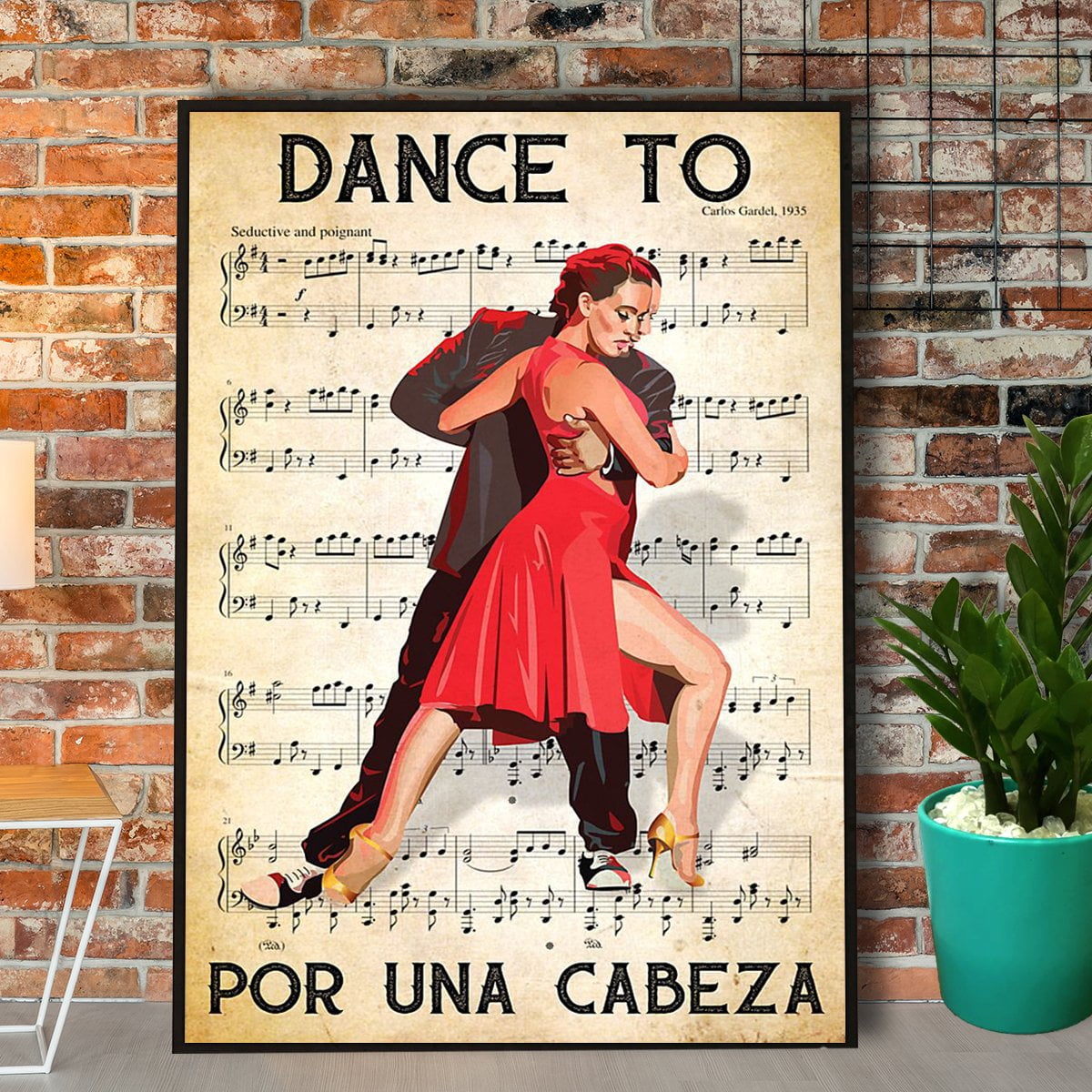 Tango Dance To Por Una Cabeza Sheet Music Paper Poster No Frame Matte ...