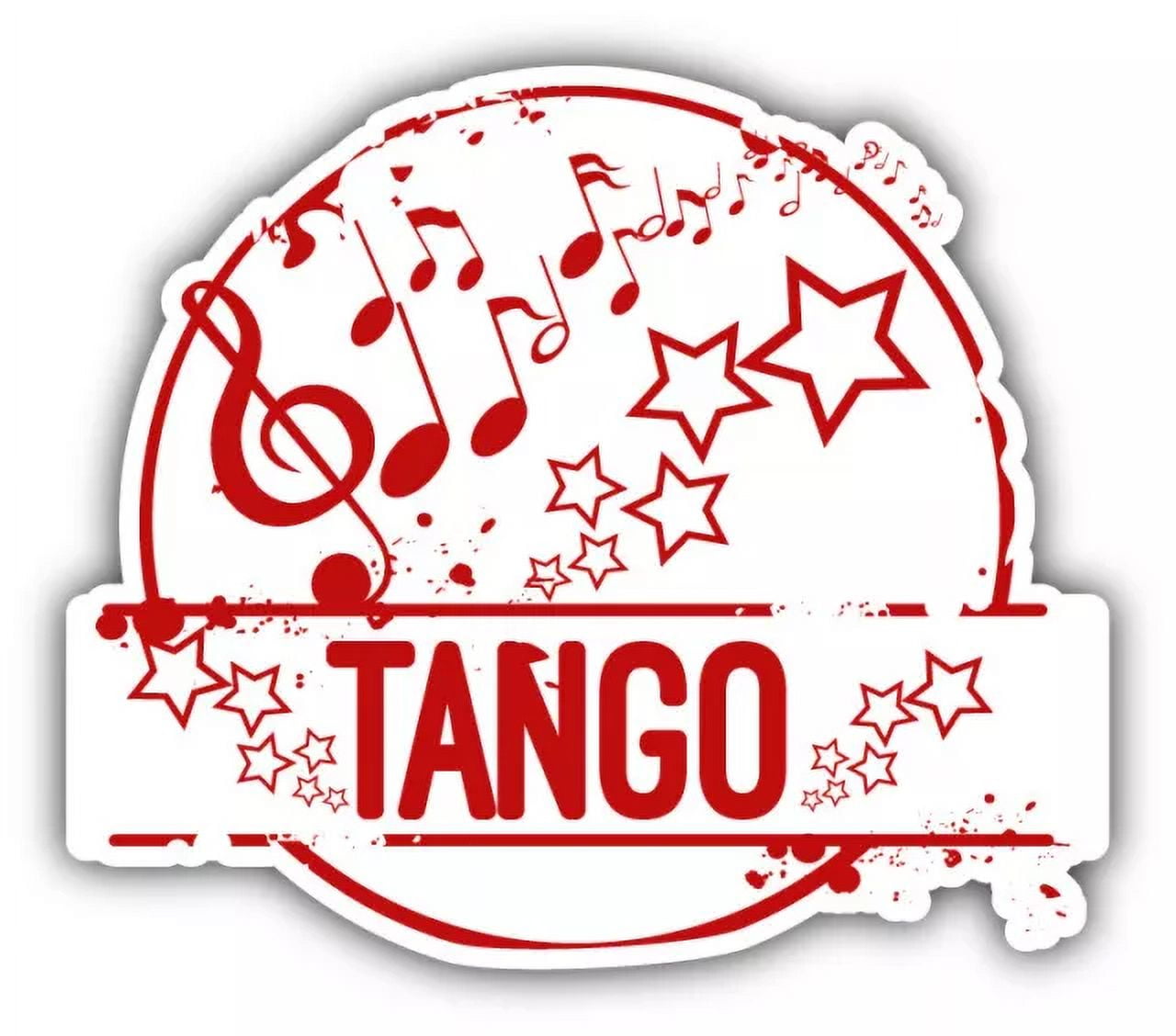 Tango Music Grunge Rubber Stamp Sticker Phone Decal Water Bottle ...