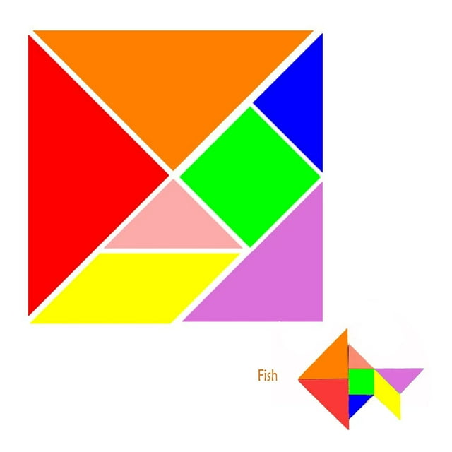 Tangram Puzzle Stickers Toys for Kids, 4inch Triangle Square Shape ...