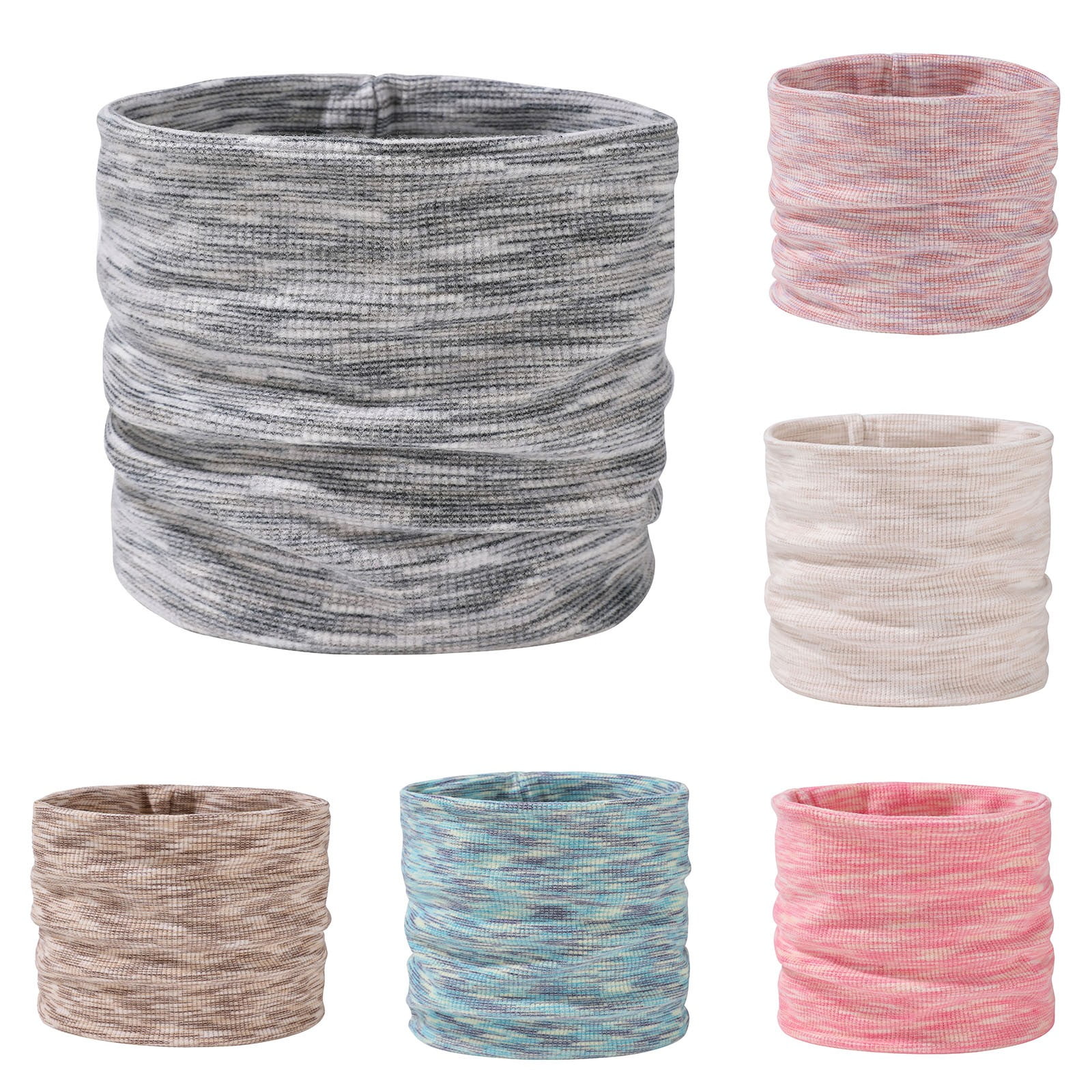 Tanhomme 2Pack Scarf Winter Double-Layer Neck Warmer Knit Fleece Lined ...