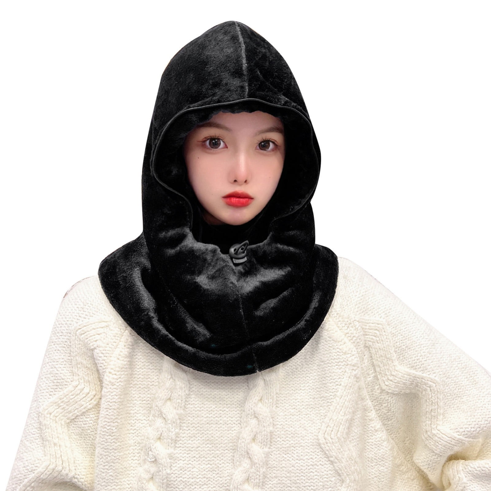 Tanhomme Fleece Hood Cycling Ski Thermal Face-Cover Hat Winter Warm Cap ...