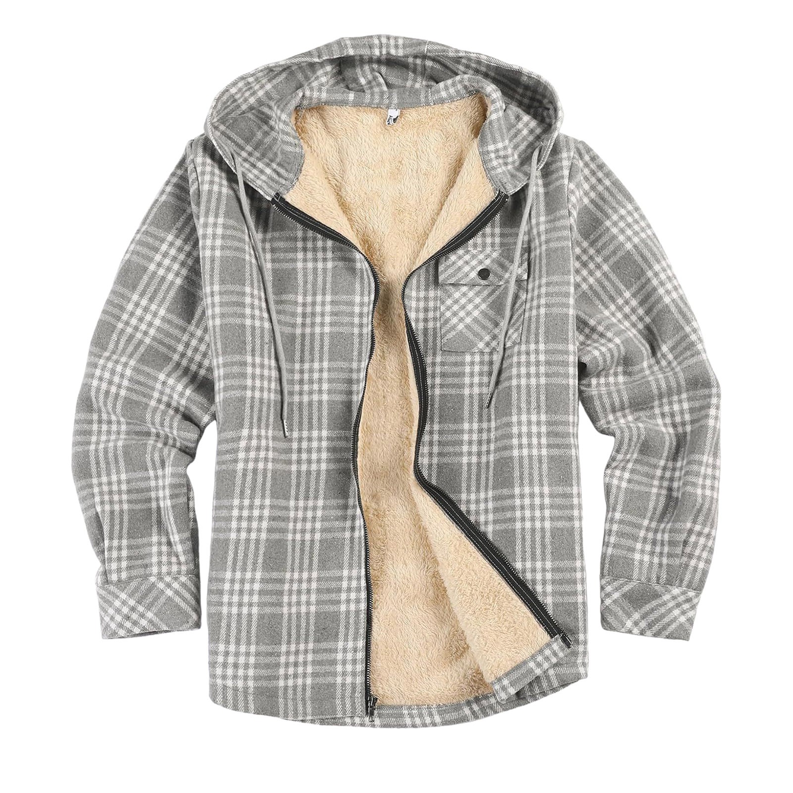 Tanhomme Mens Sherpa-Lined Hoodie Men's Casual Leather Motorcycle ...
