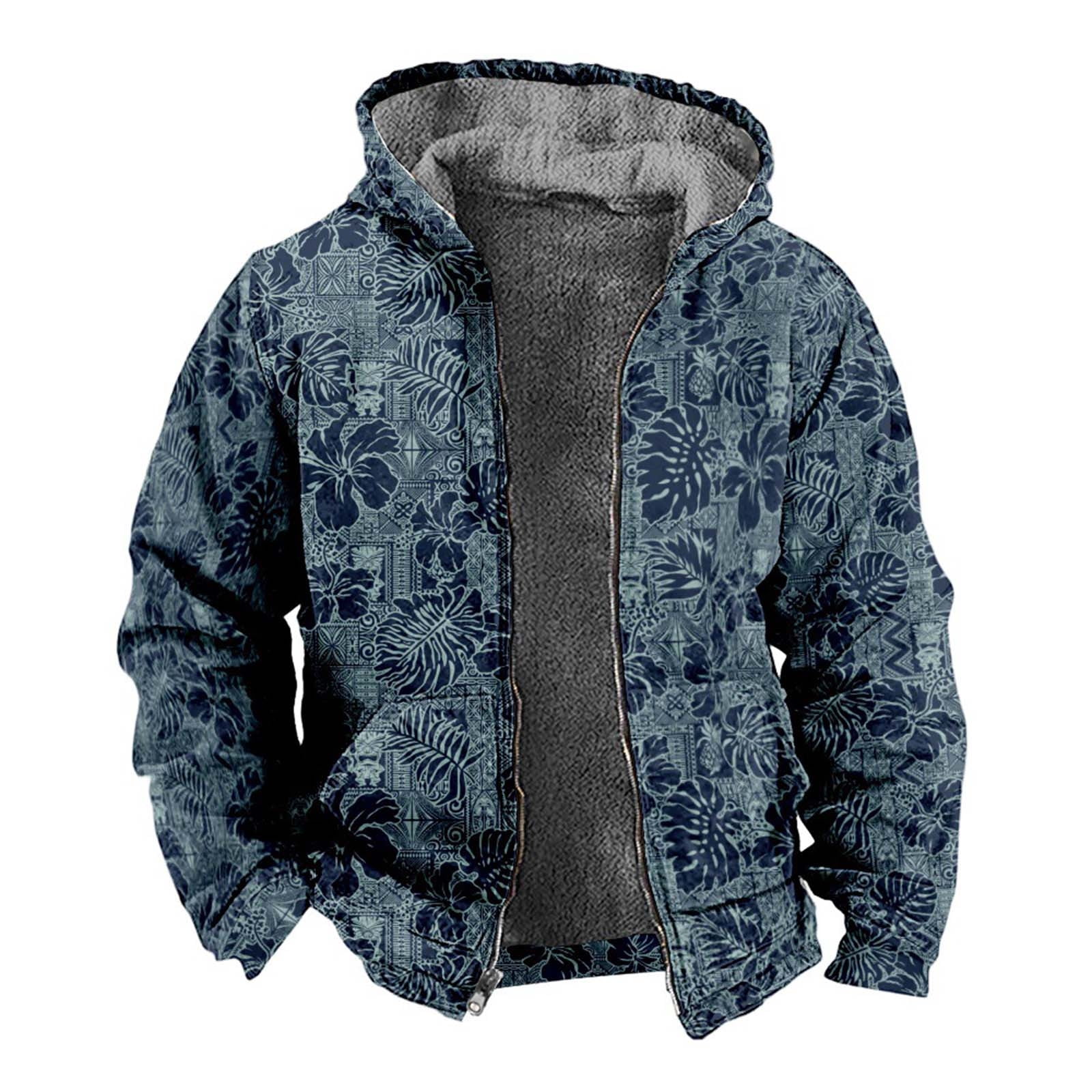 Tanhomme Mens Sherpa-Lined Hoodie Men's Lightweight Fleece Jacket ...