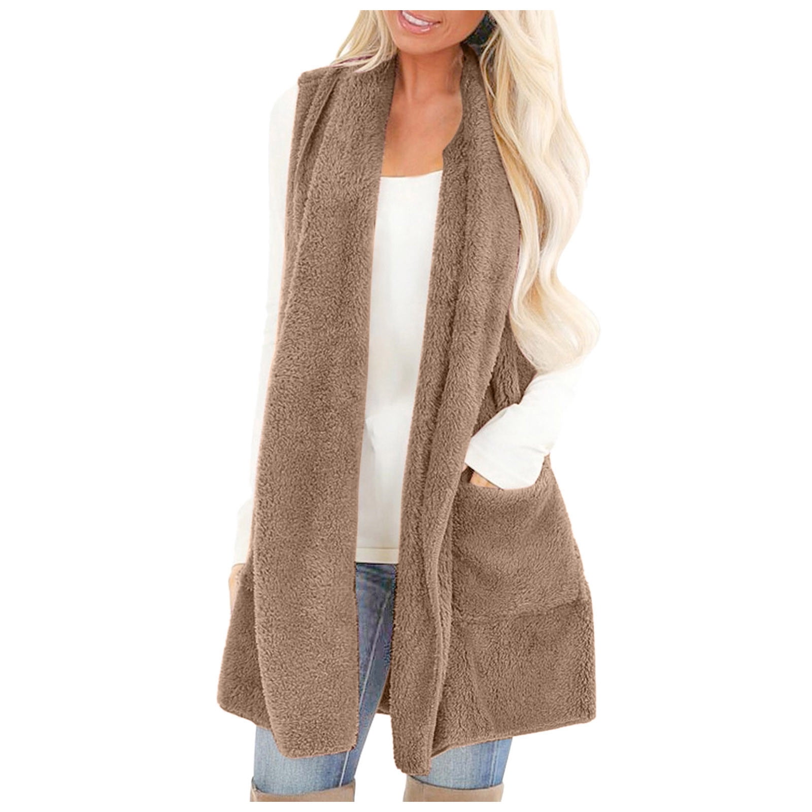 Tanhomme Women's Fleece Vest Lightweight Gilet Quilted Zip Vest Women ...