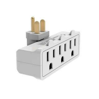 3 Outlet Grounded Swivel Wall Tap Splitter with 180° Rotating Plug, 1 ...