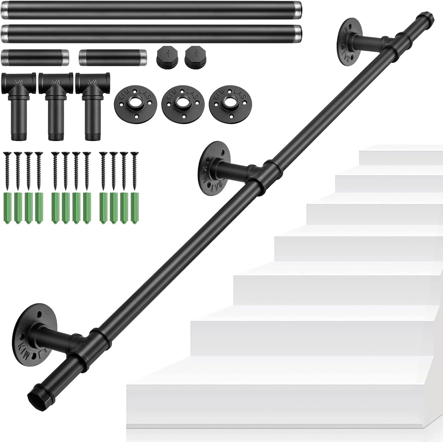 Tanice Stair Handrail 3M Handrails for Stairs Industrial Pipe Clothes ...