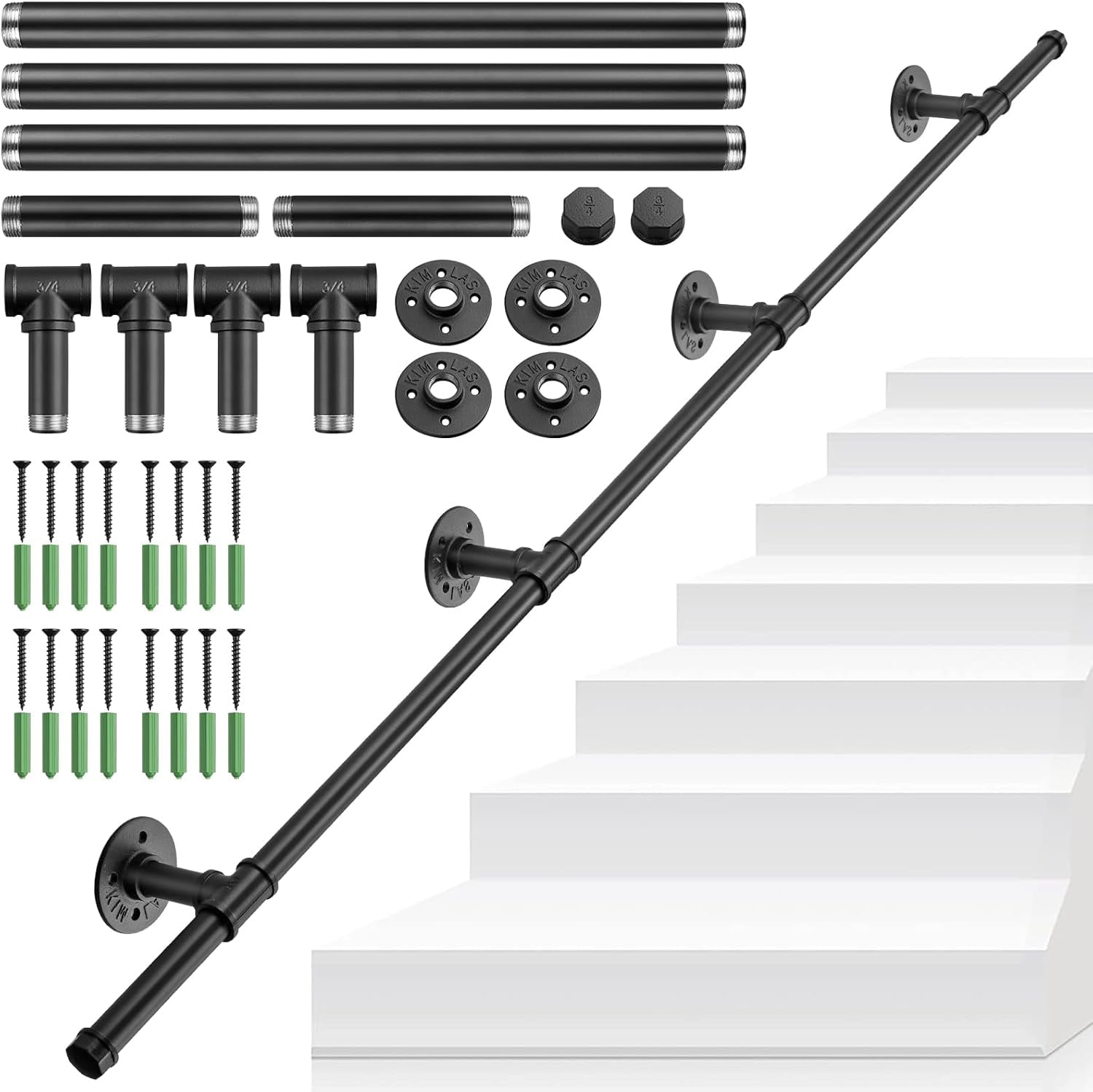 Tanice Stair Handrail 3M Handrails for Stairs Industrial Pipe Clothes ...