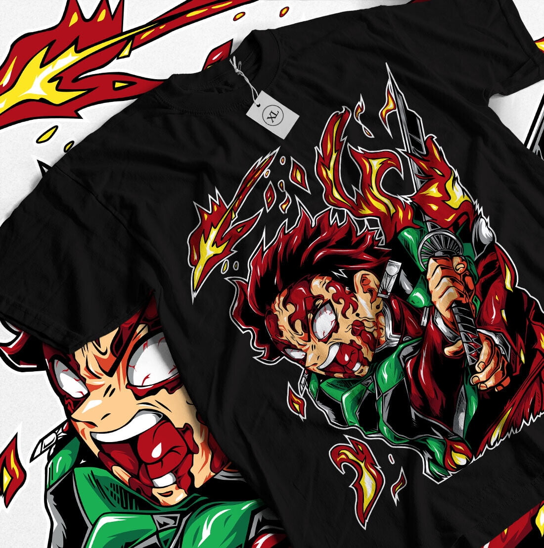 Tanjiro Demon Slayer T-shirt Kimetsu No Yaiba Horror Anime Nezuko Shirt ...