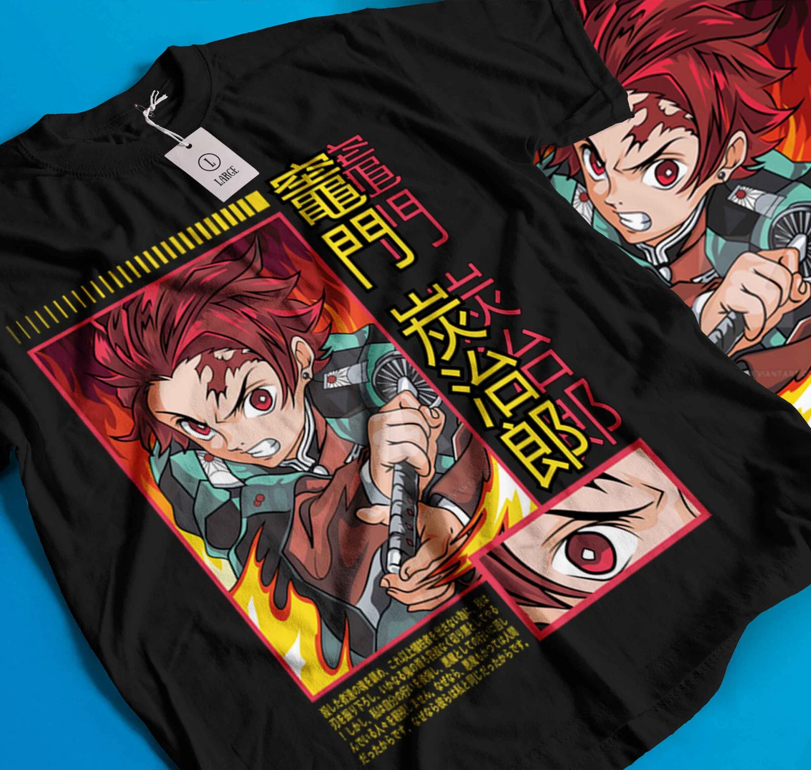 Tanjiro Demon Slayer T-shirt Kimetsu No Yaiba Horror Anime Nezuko Shirt ...