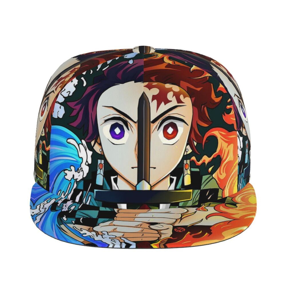 Tanjiro Kamado Adjustable Flat Brim Baseball Cap Snapback Hat Hip Hop ...