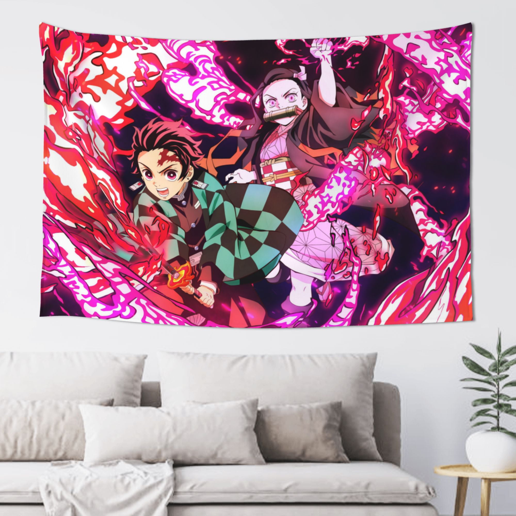 Tanjiro Kamado Nezuko Kamado Tapestry 60*40 Inch Decor Wall Hanging Art ...