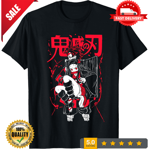 Tanjiro Nezuko T-Shirt Demon Slayer Kimetsu No Yaiba Manga Horror Shirt ...