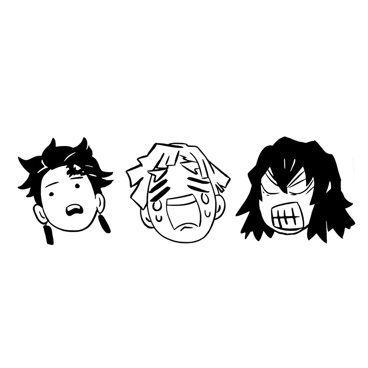 Tanjiro Zenitsu Inosuke Decal Vinyl Sticker For Office Gaming Room 7"In ...