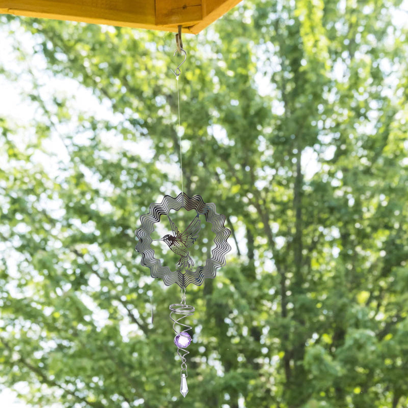 Tanjnj Clearance 3d Hummingbird Metal Outdoor Wind Wheel with Spin Tail ...