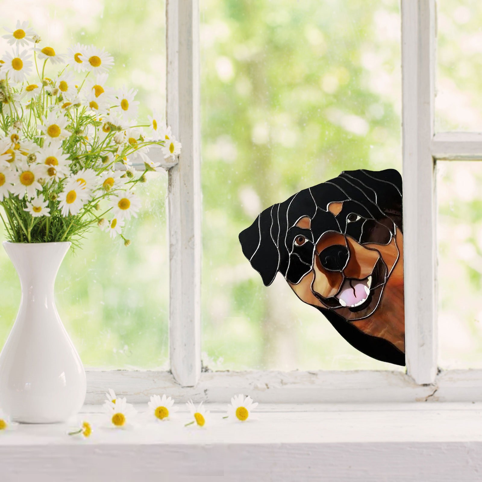 Tanjnj Window Corner Decor Funny Window Corner Decor Peeping Dog Funny ...