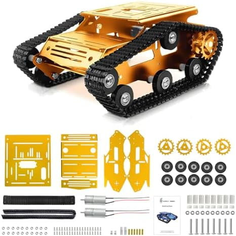 Tank Car Chassis with Motor, Shock Absorbing Robot Chassis Full-Metal ...