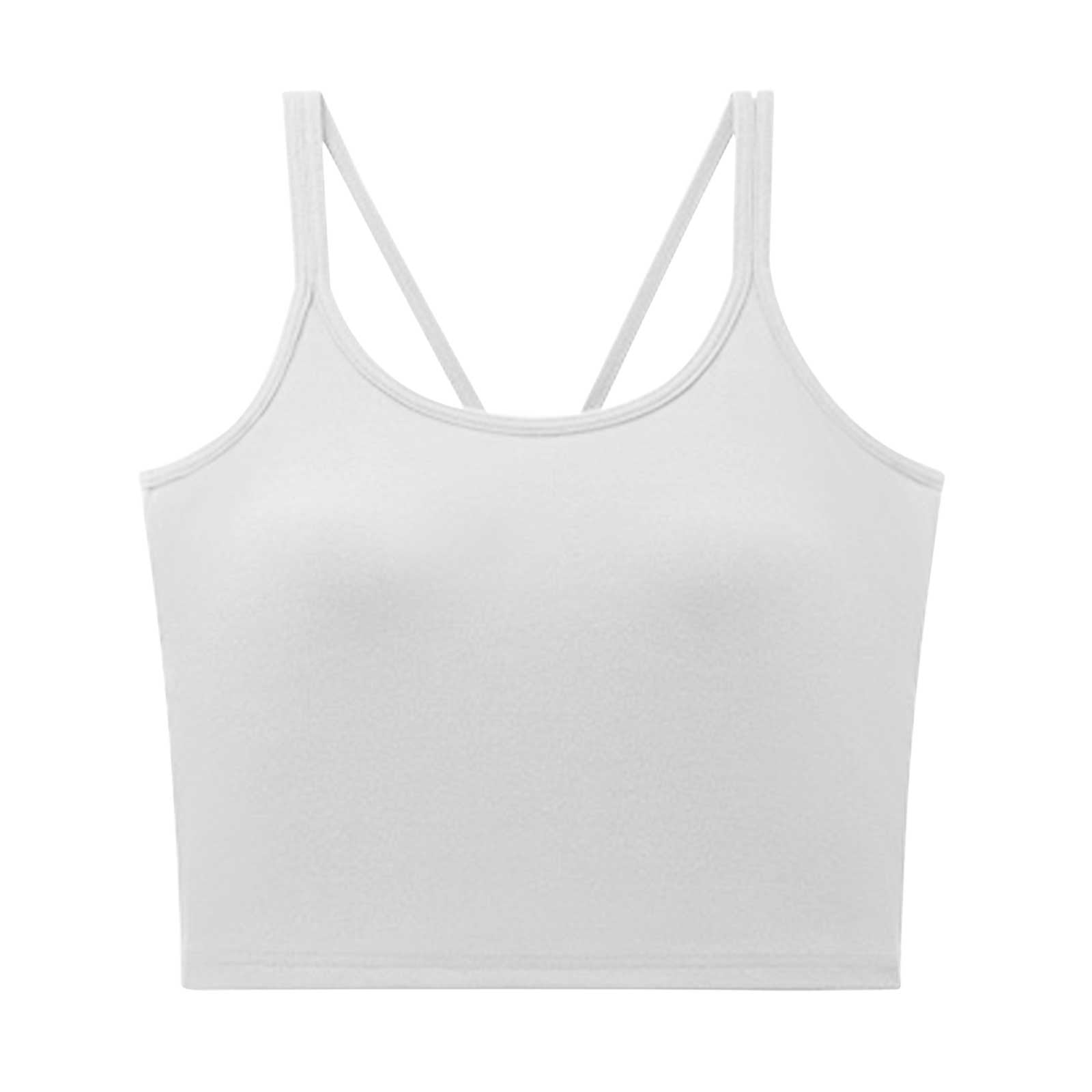 Tank Crop Top for Women Strap Short Camisole Athletic Sportwear Slim ...
