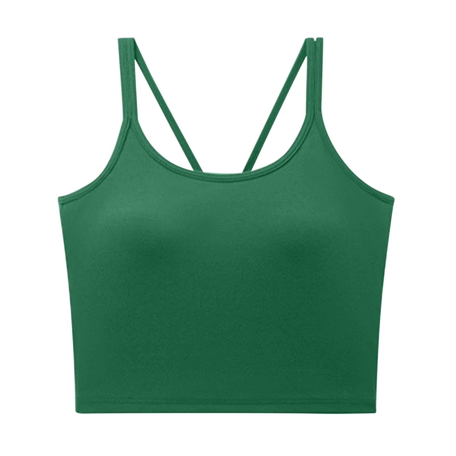 Tank Crop Top for Women Strap Short Camisole Athletic Sportwear Slim ...