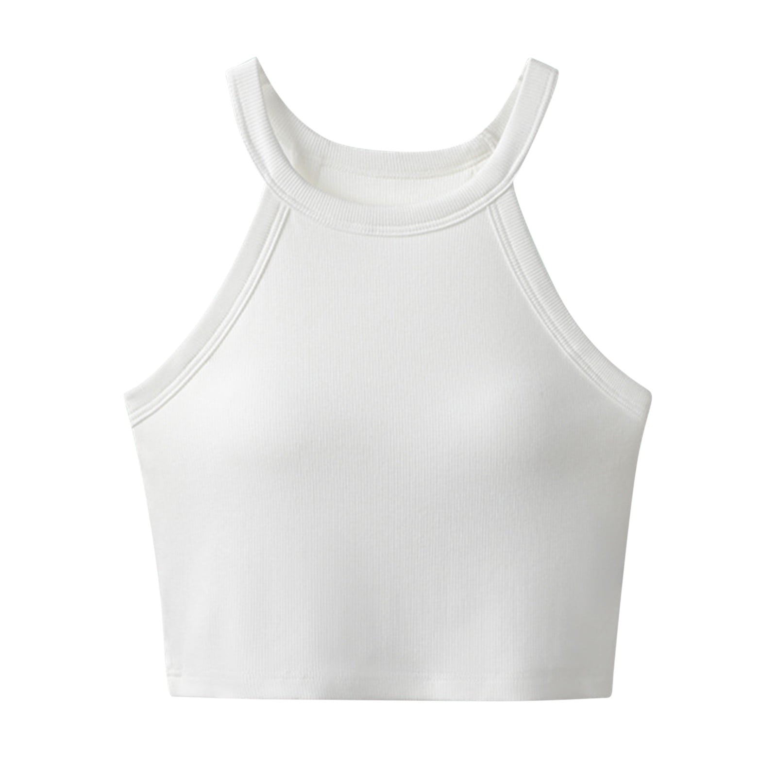 Tank Crop Top for Women Strap Short Camisole Athletic Sportwear Slim ...