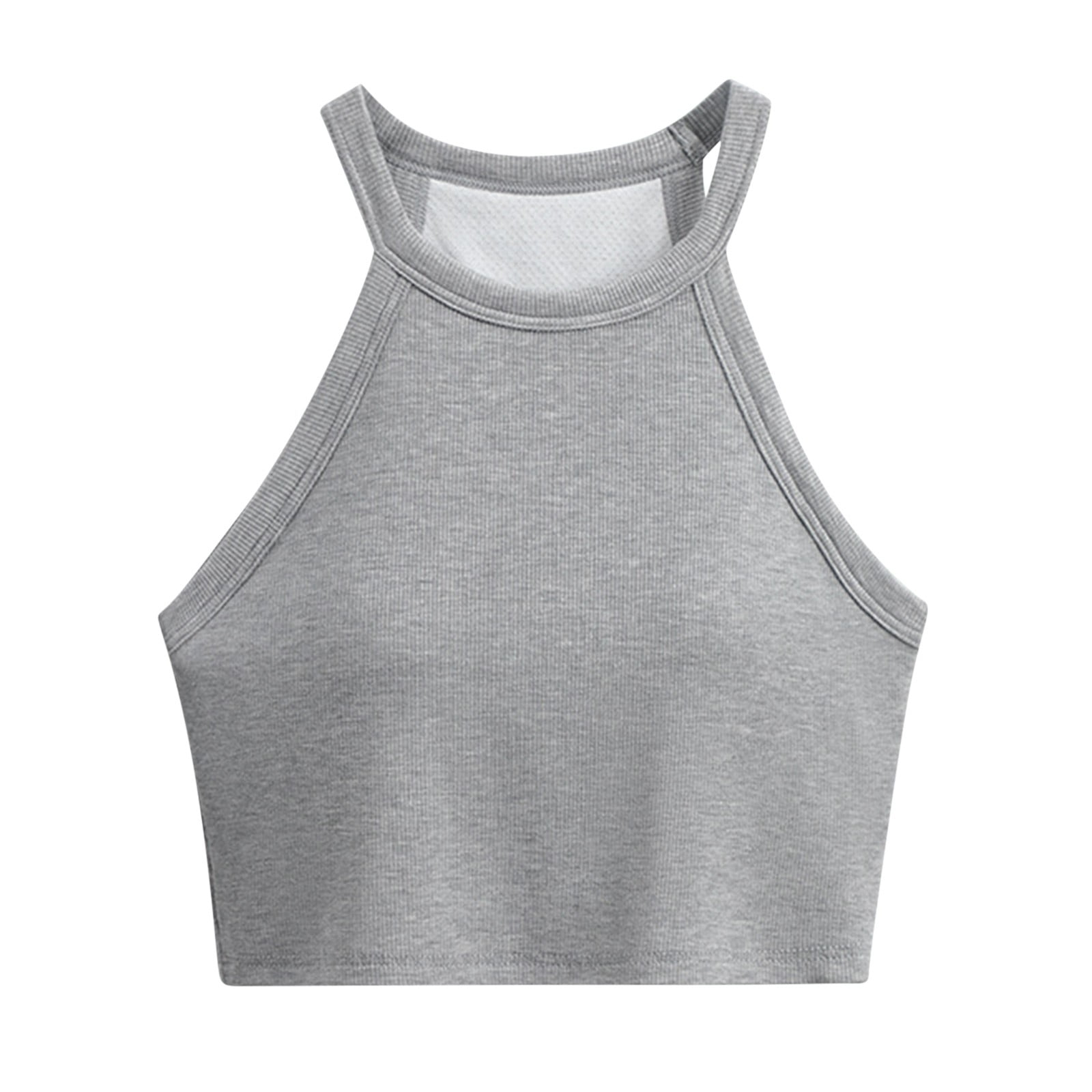 Tank Crop Top for Women Strap Short Camisole Athletic Sportwear Slim ...