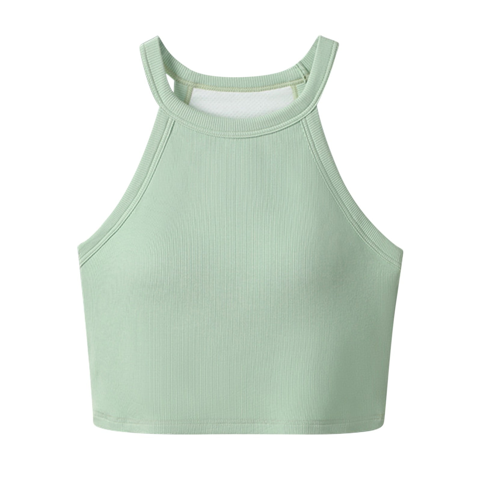 Tank Crop Top for Women Strap Short Camisole Athletic Sportwear Slim ...
