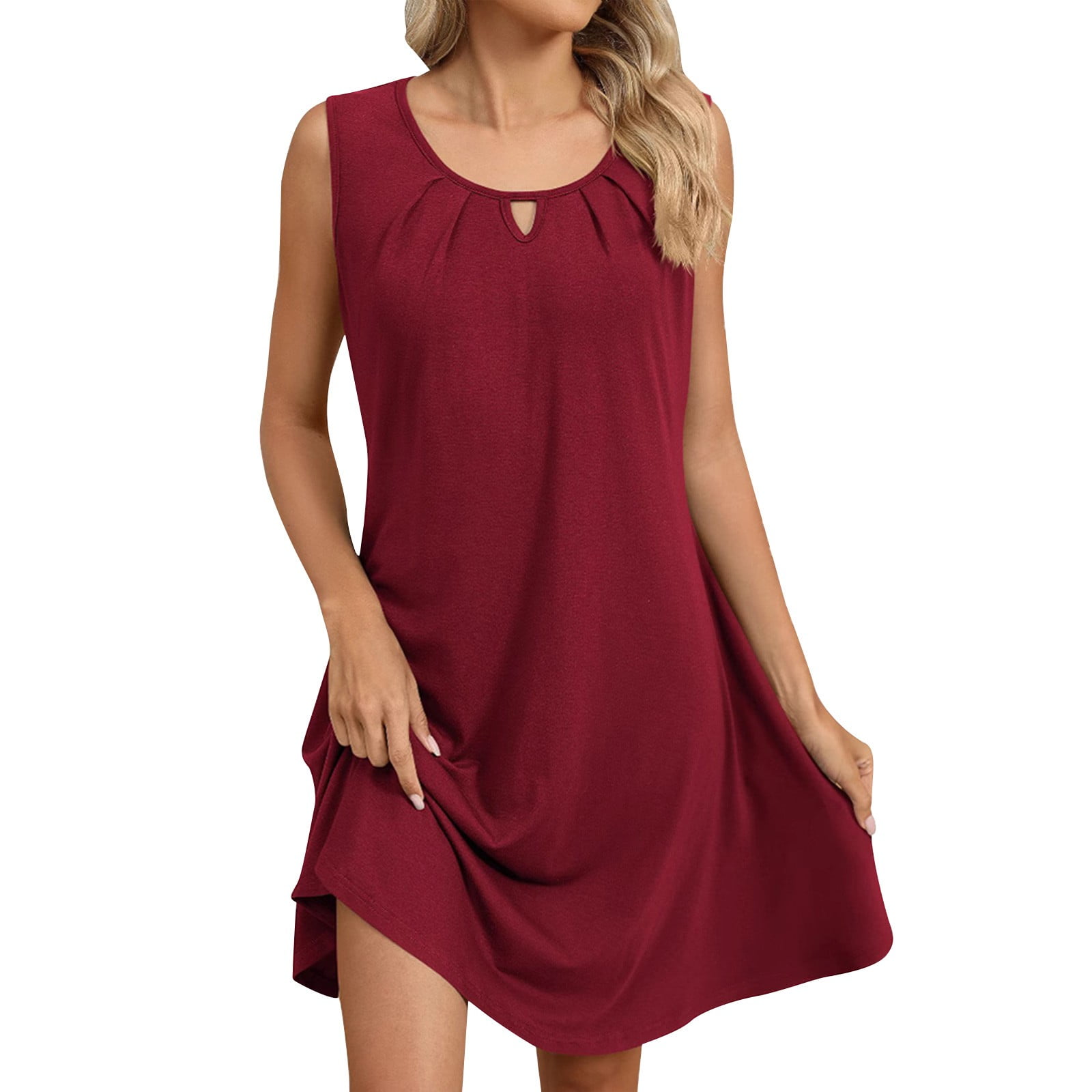 Tank Dress for Womens，Summer 2025 Summer Dresses for Women Elastic High ...