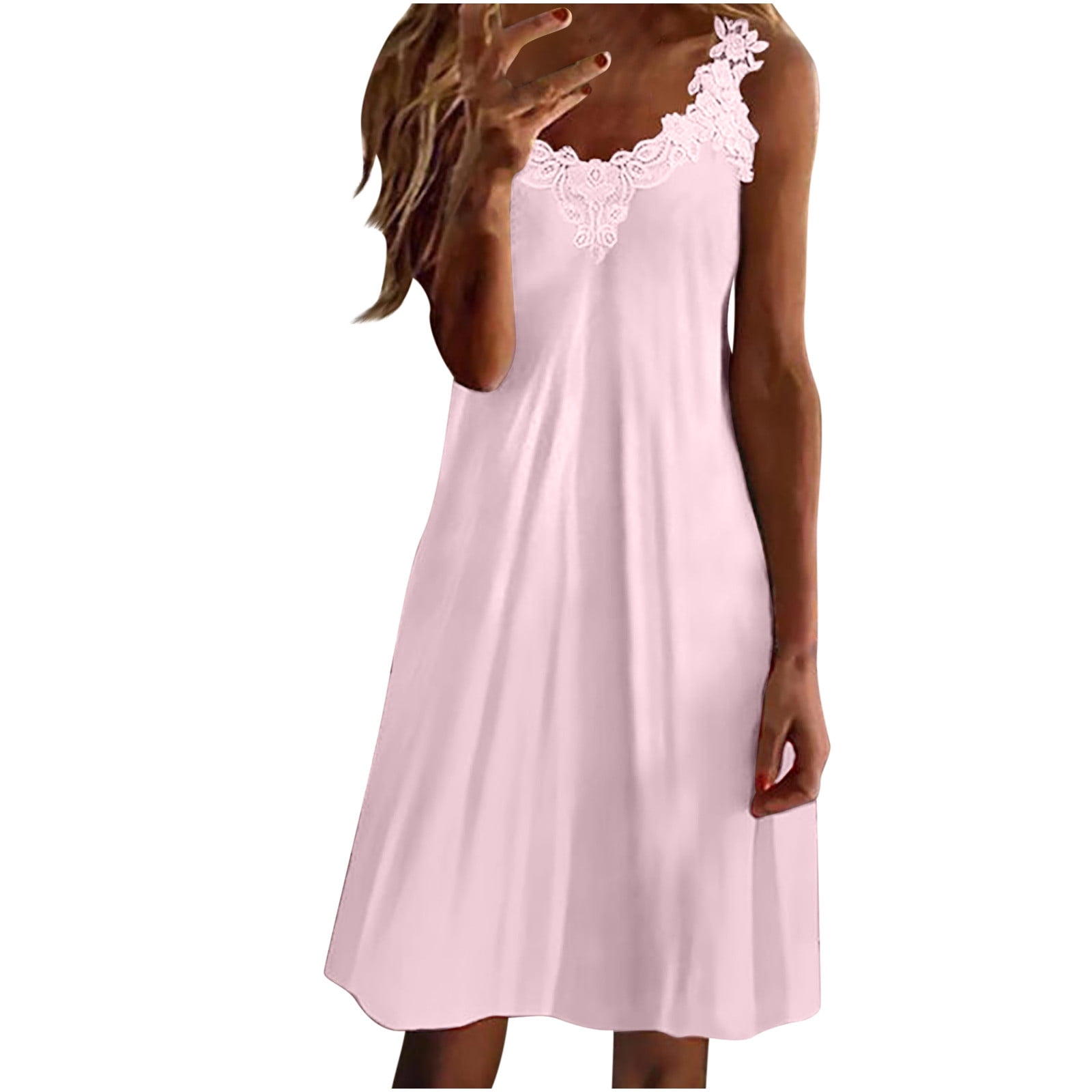 Tank Dresses for Women Spaghetti Strap Deep V Neck Sleeveless Sundress ...