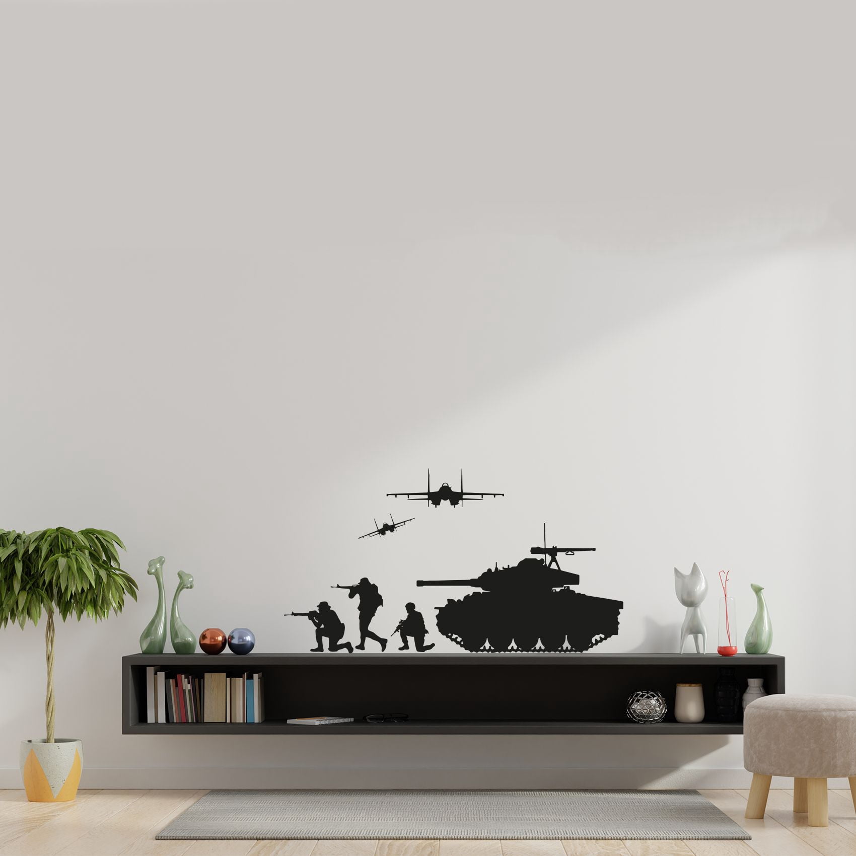 Tank Helicopter Military Swat Team Army Men Soldier Wall Sticker Art ...