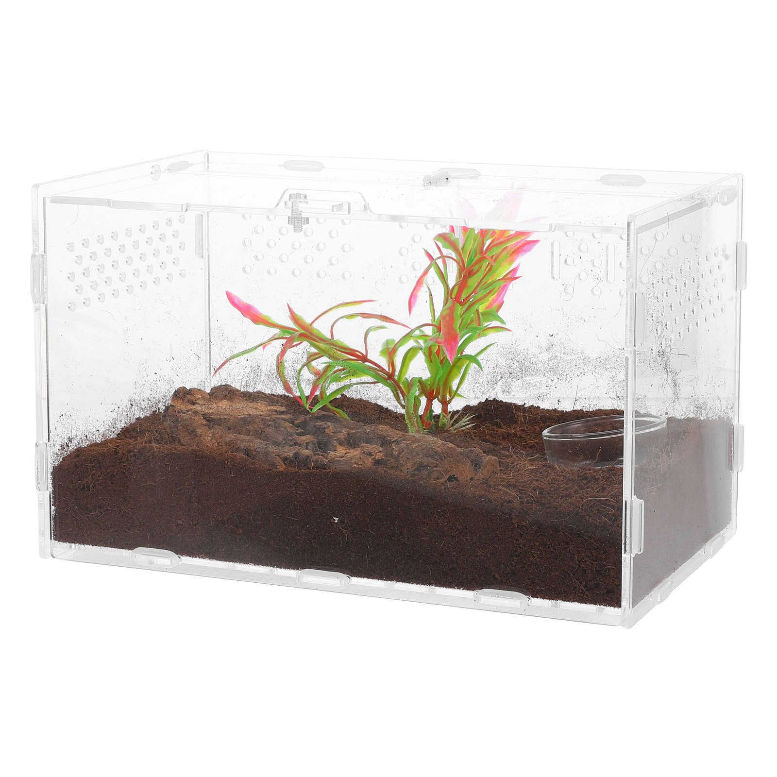 HOMEMAXS Acrylic Reptile Terrarium Clear Cage Tank for Small Reptiles ...