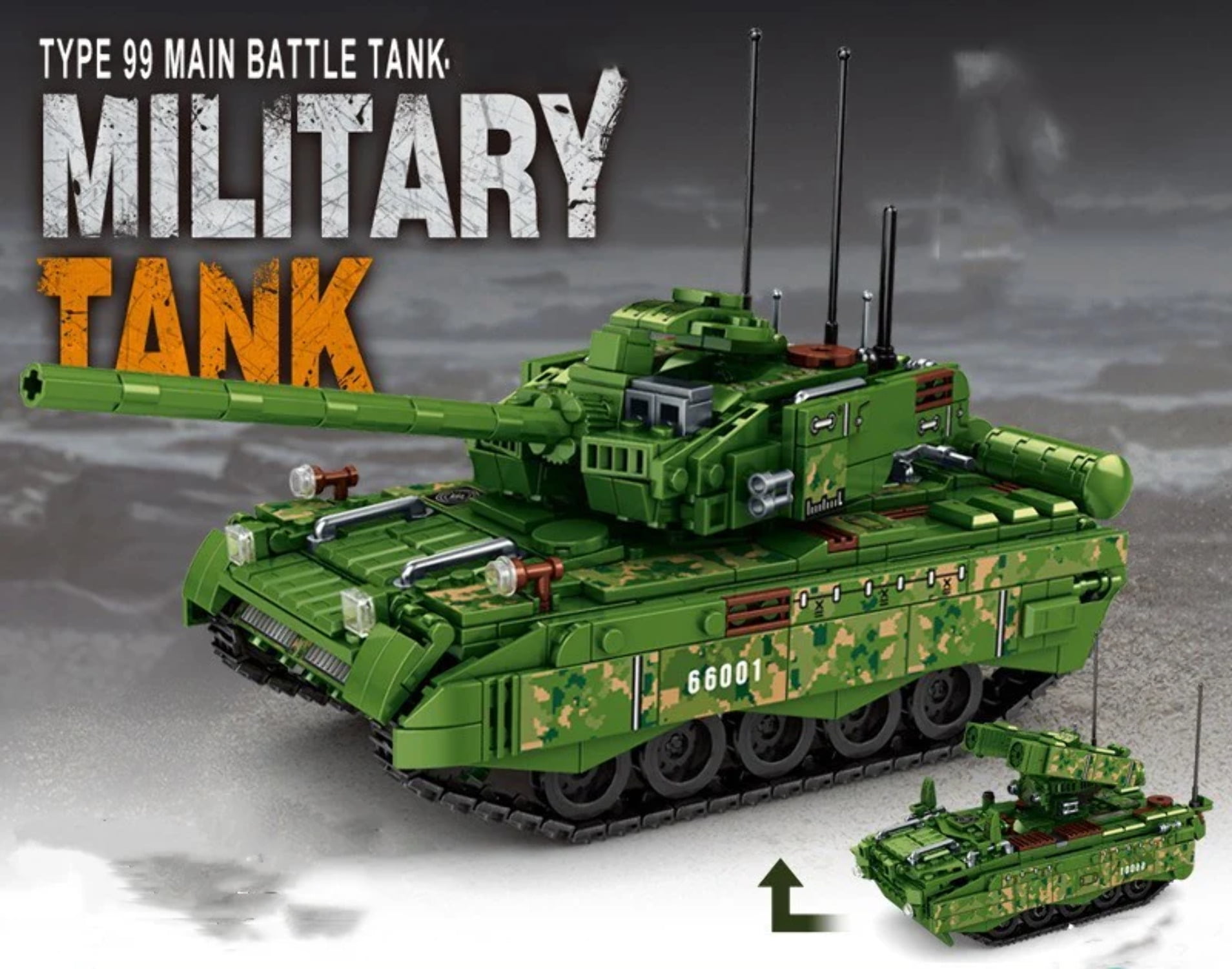 Tank Military Building Blocks WWII Eating Chicken Children Assembling ...