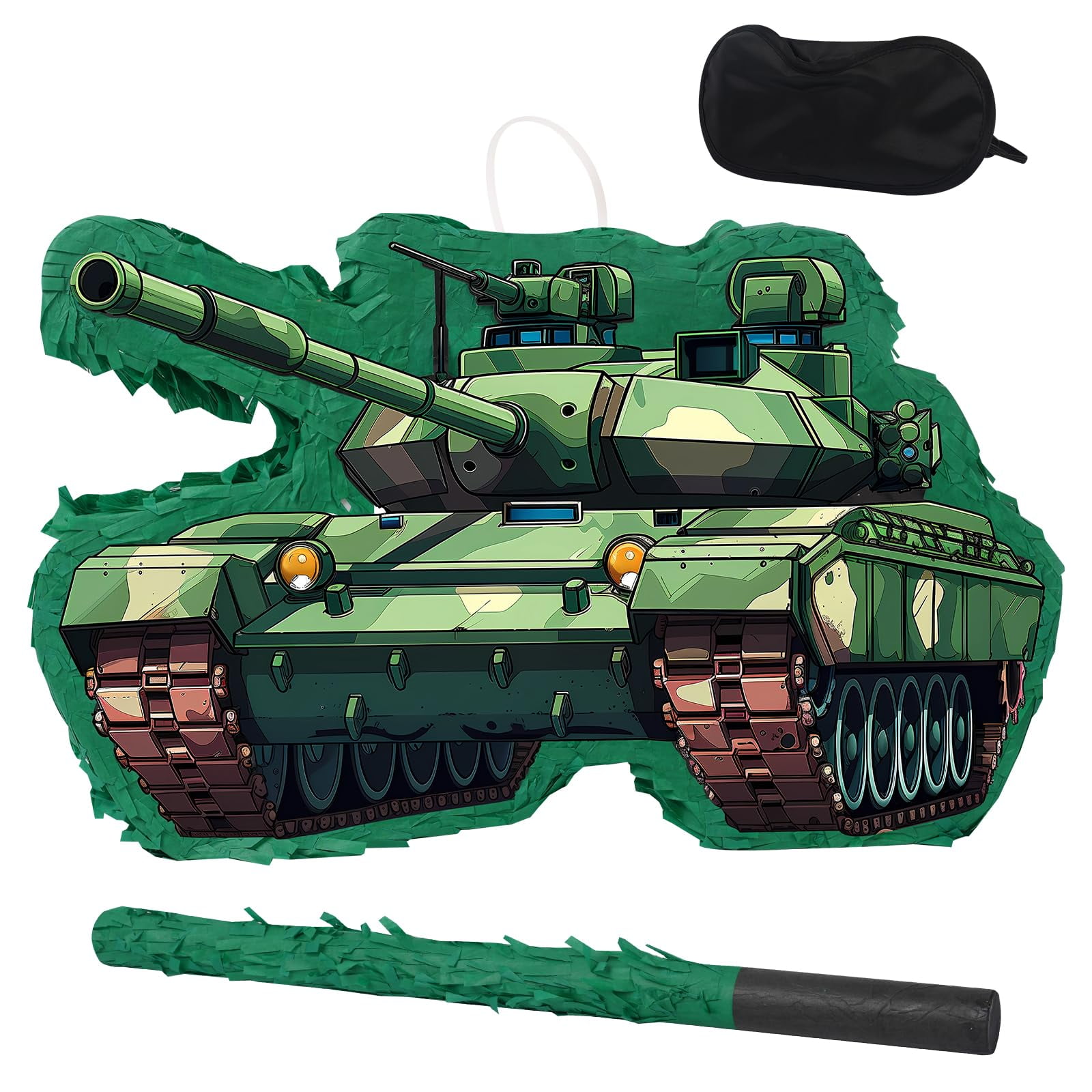 Tank Piñata - Small OIF8 Army Camo Tank Piñata with Blindfold and Bat ...